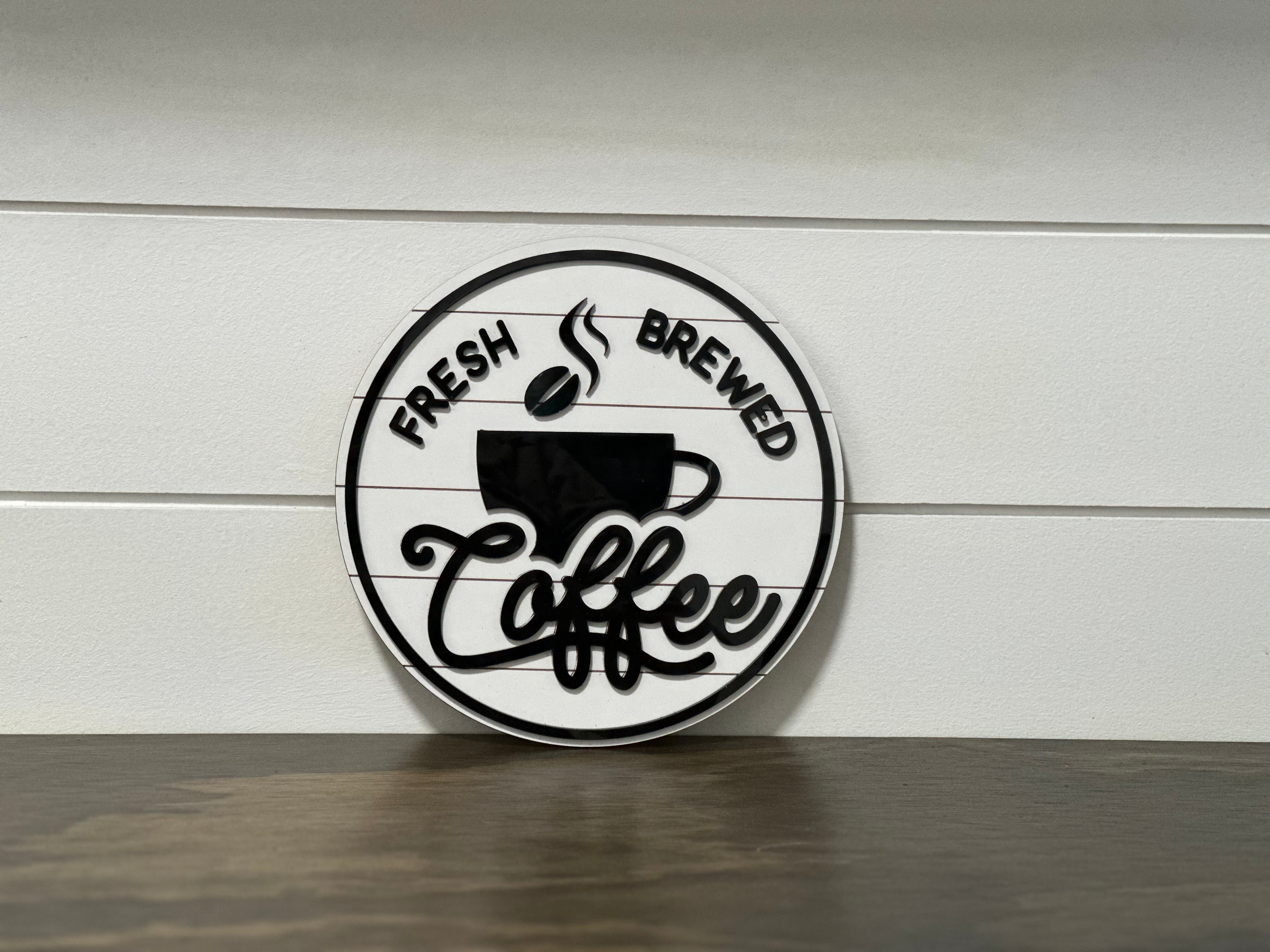 Fresh Brewed Coffee Sign – Rustic Touch Vibes